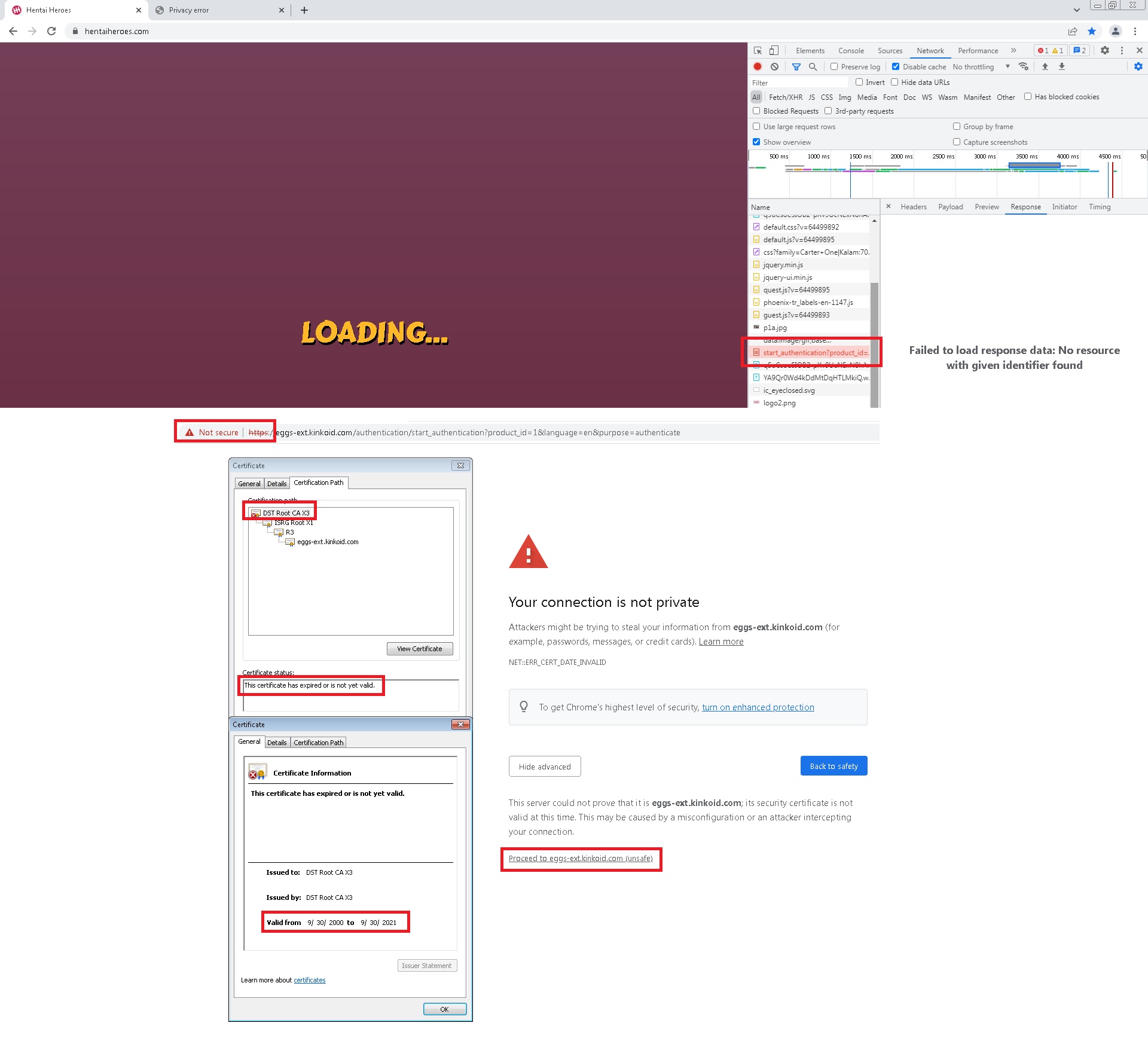 Cant load website... AGAIN! - Bug Reporting - Hentai Heroes