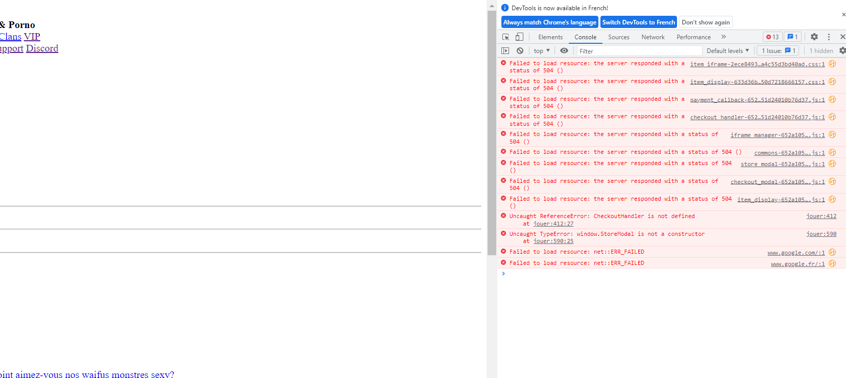 Bug chargement du site - Support et Bug report - Hentai Heroes